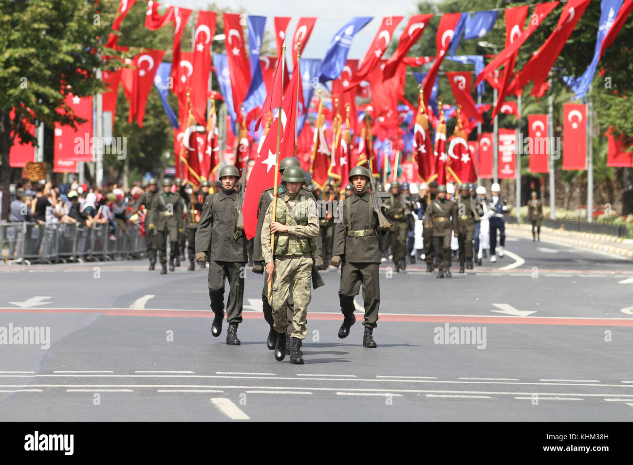 ISTANBUL, TURKEY - AUGUST 30, 2017: Soldiers march during 95th ...