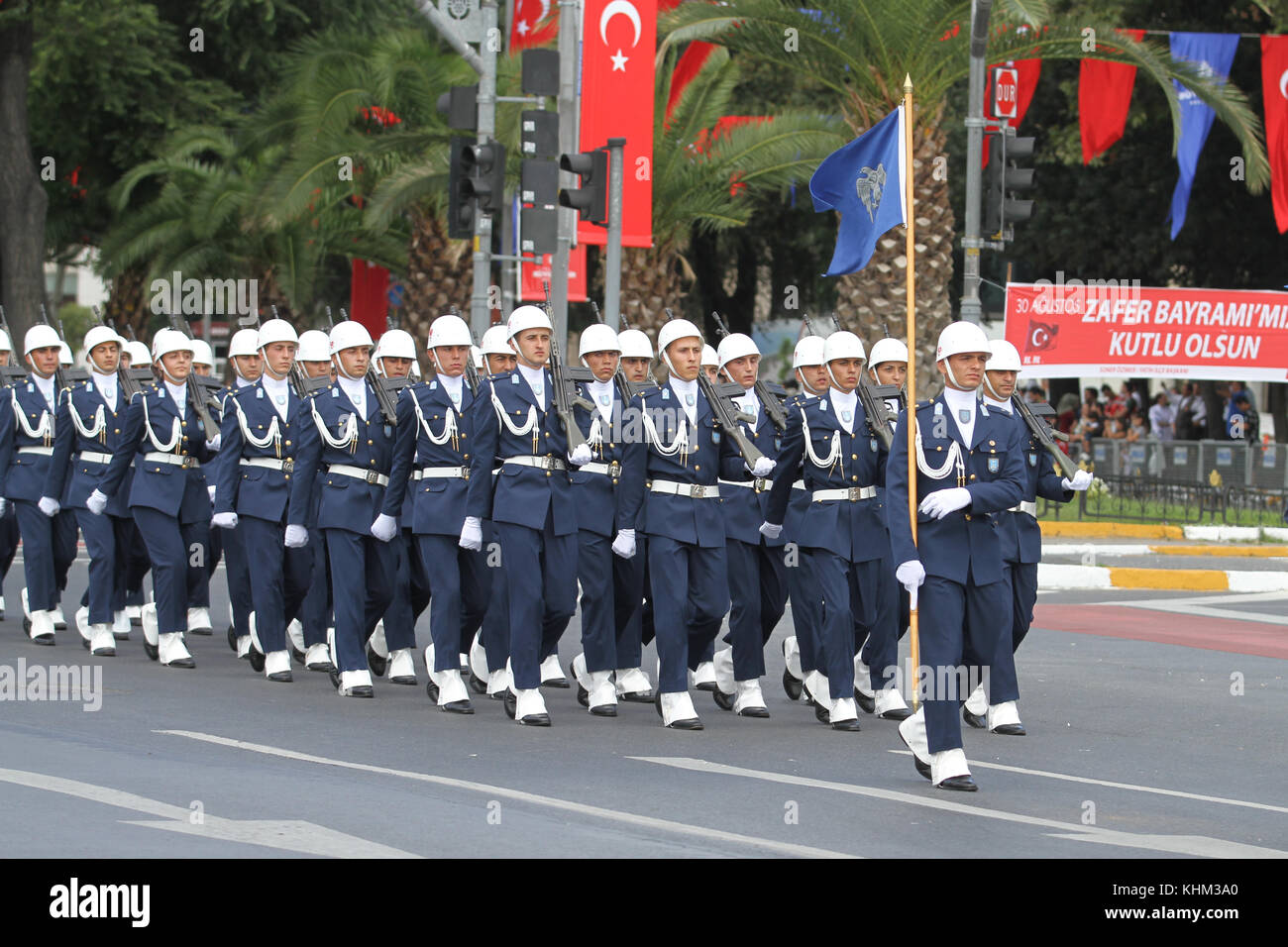 ISTANBUL, TURKEY - AUGUST 30, 2017: Soldiers march during 95th ...