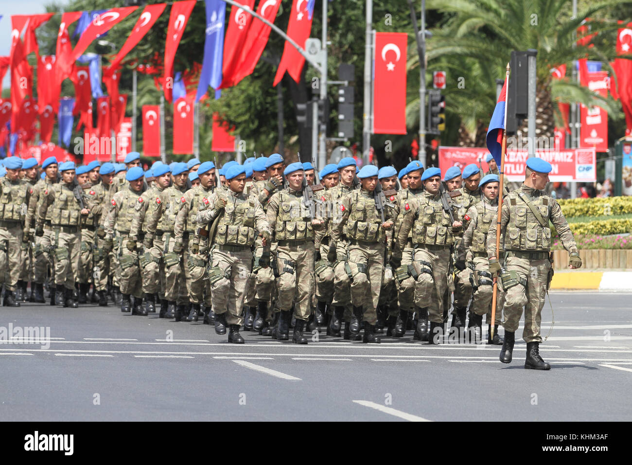 ISTANBUL, TURKEY - AUGUST 30, 2017: Soldiers march during 95th ...