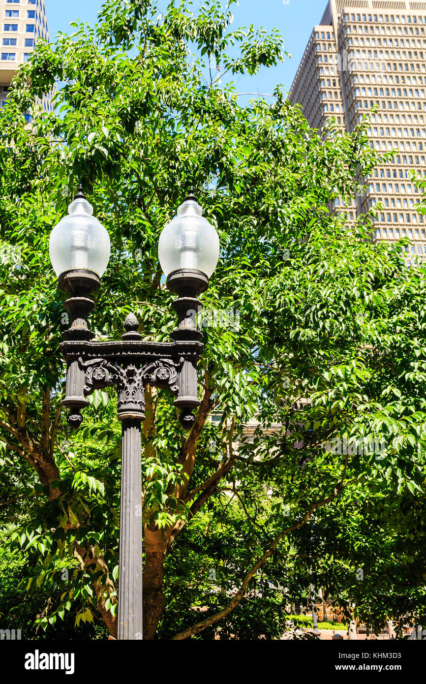An old style Traditonal Lamp Post in a Park Stock Photo - Alamy
