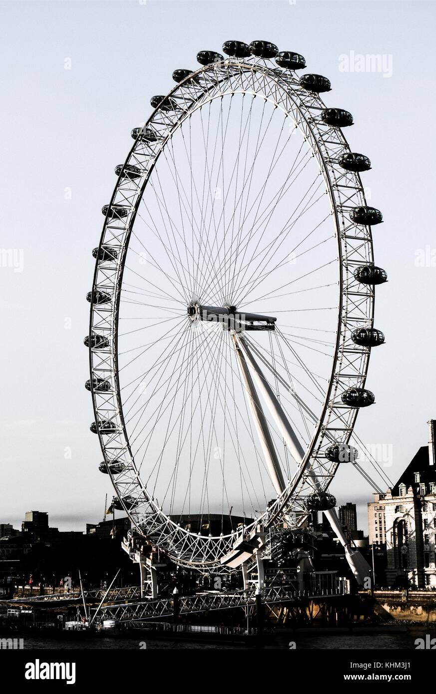 London Eye seen from Westminster Bridge, London, United Kingdom Stock ...