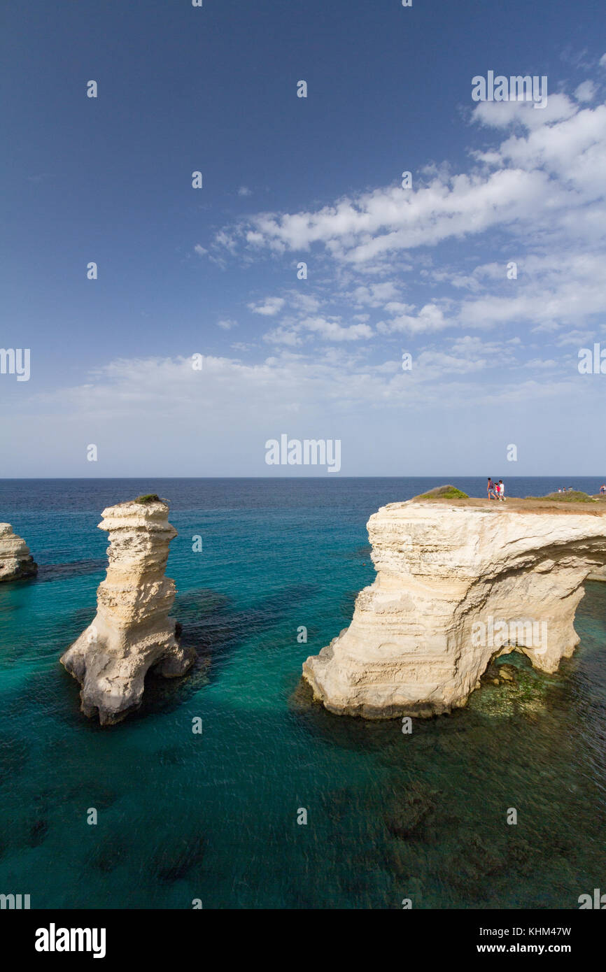 A calm blue sea typical glimpse, with visible people; picture taken ...