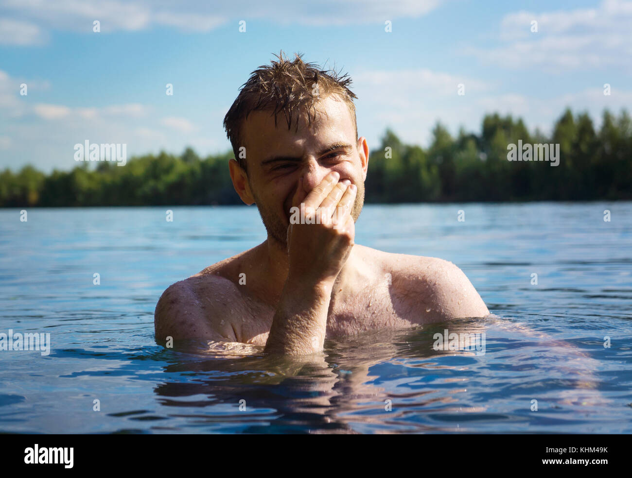 Fat man beach jumping High Resolution Stock Photography and Images - Alamy