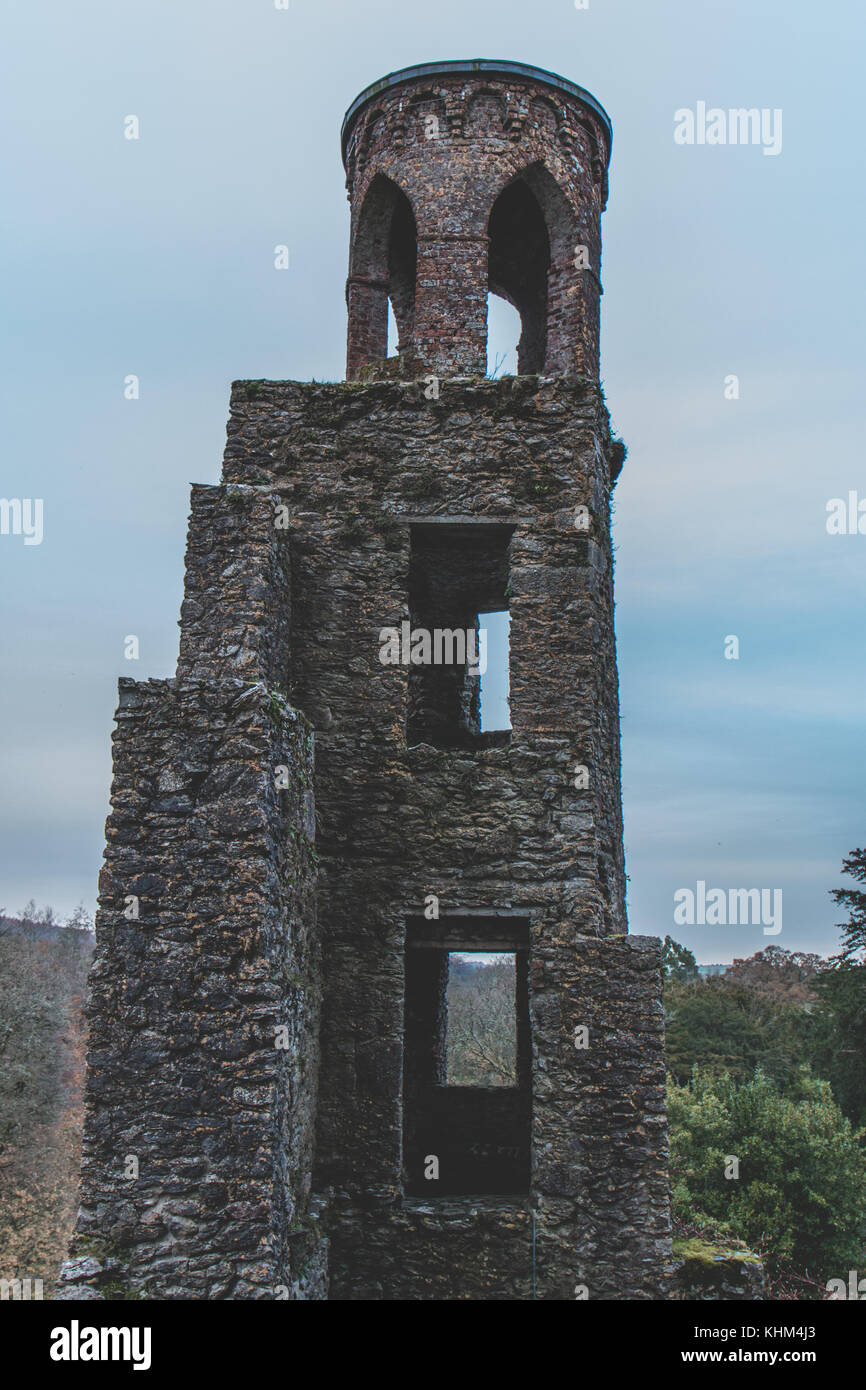 View from the top of Blarney Castle, a medieval stronghold in Blarney ...
