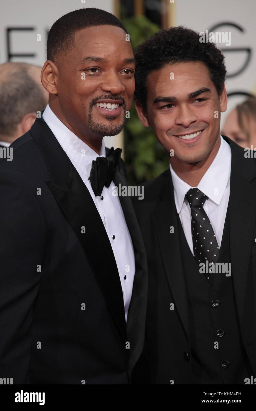 BEVERLY HILLS, CA - JANUARY 10: Will Smith and Trey Smith at The 73rd ...