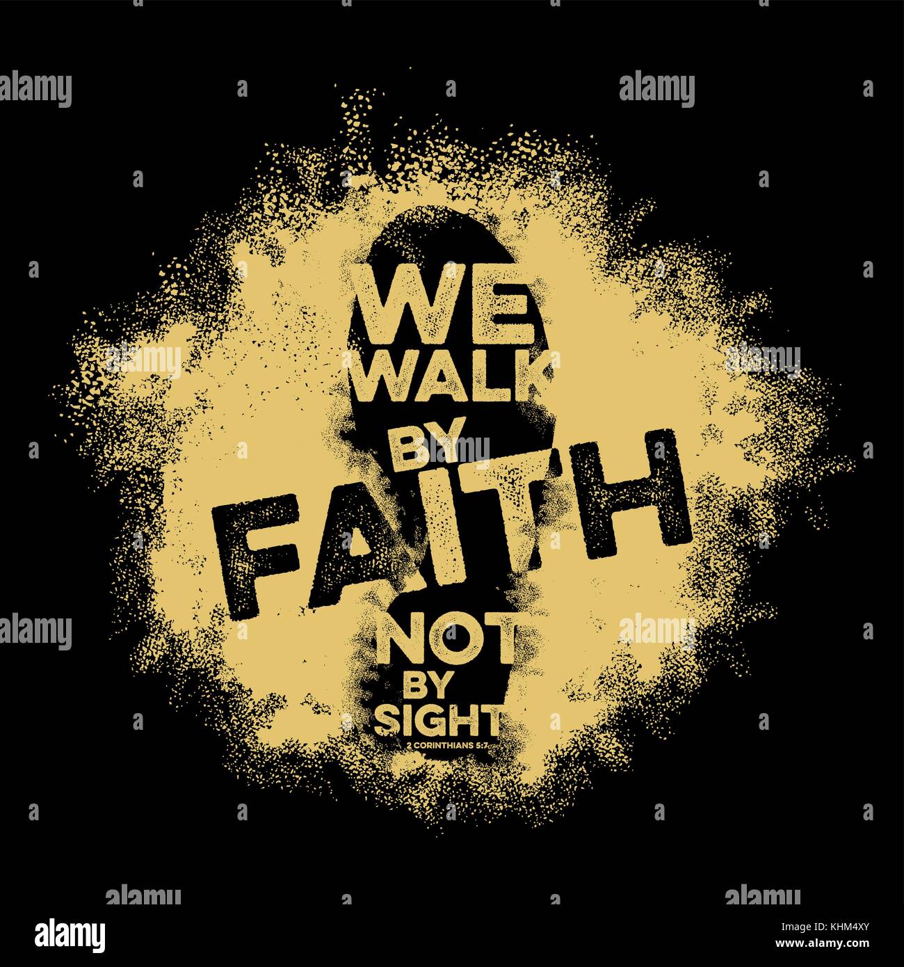 Bible lettering. Christian art. We walk by faith, not by sight Stock Vector Image & Art - Alamy