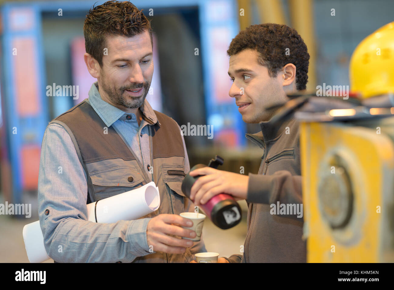 Construction workers having break hi-res stock photography and images ...
