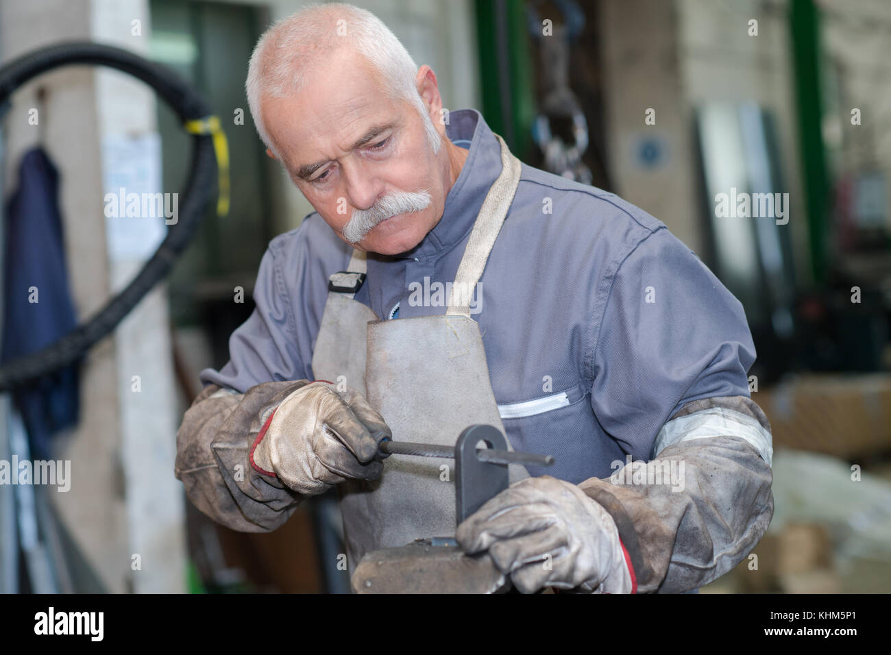 senior industrial factory worker Stock Photo - Alamy