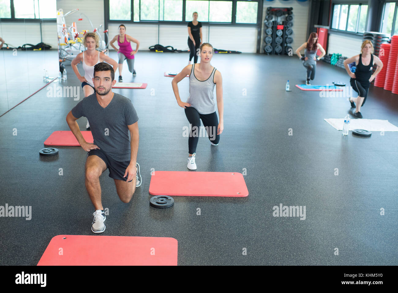 during aerobics exercise Stock Photo - Alamy