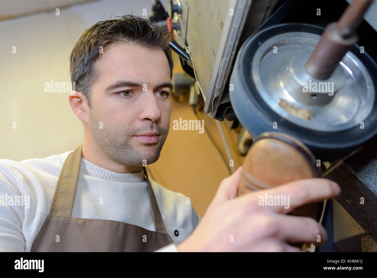 shoemaker at work Stock Photo - Alamy