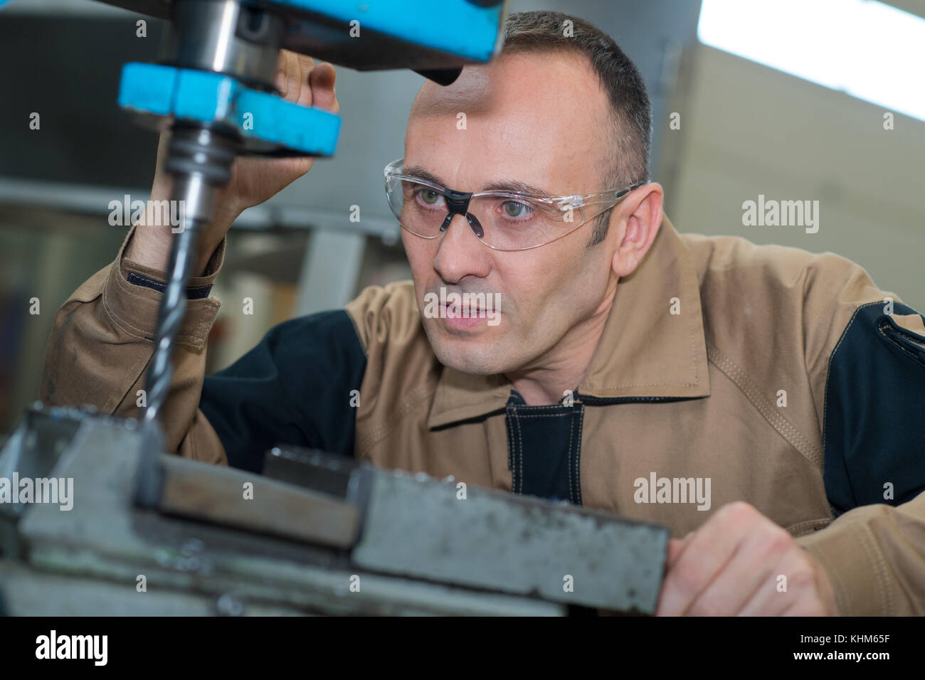 worker with milling machine Stock Photo - Alamy