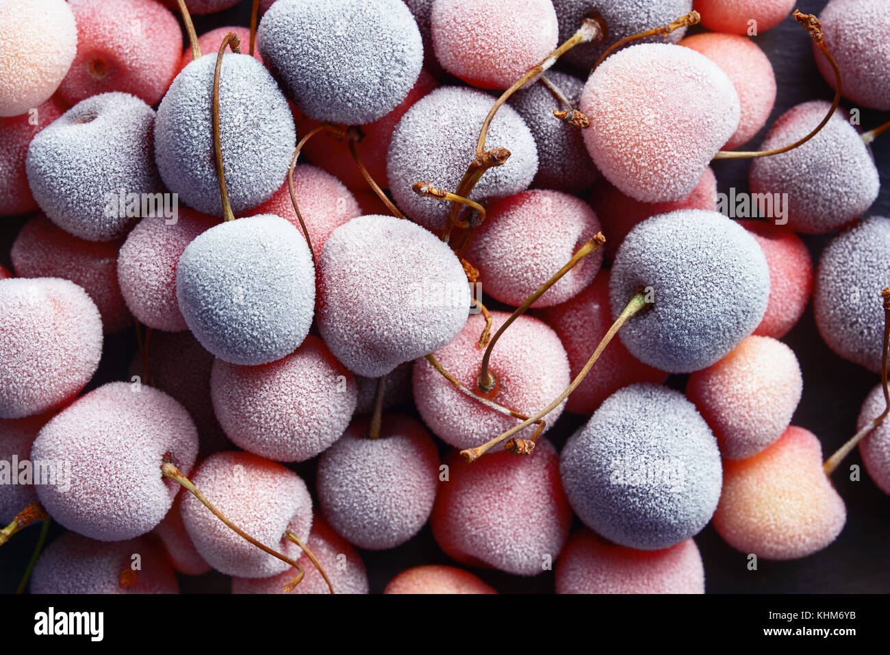 Frozen cherry. Close up. Top view. High resolution product Stock Photo ...