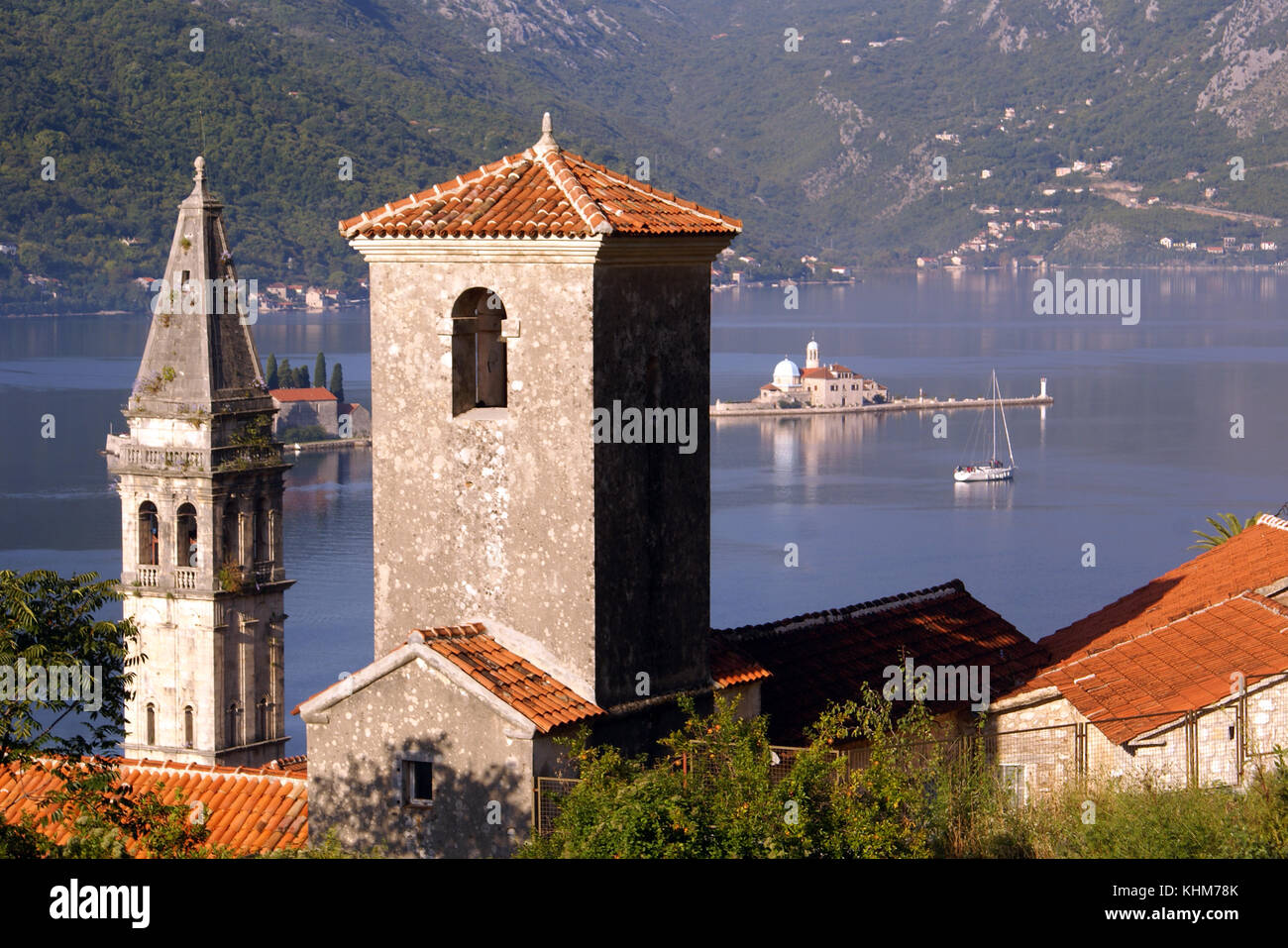 Churches in Perast, Montenegro Stock Photo - Alamy