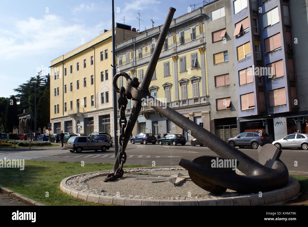 Anchor on the street in Pula, Croatia Stock Photo - Alamy