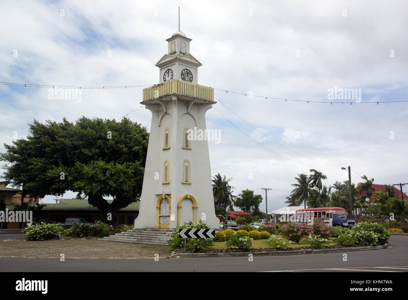 Clock tower on the square in Apia, Samoa Stock Photo - Alamy