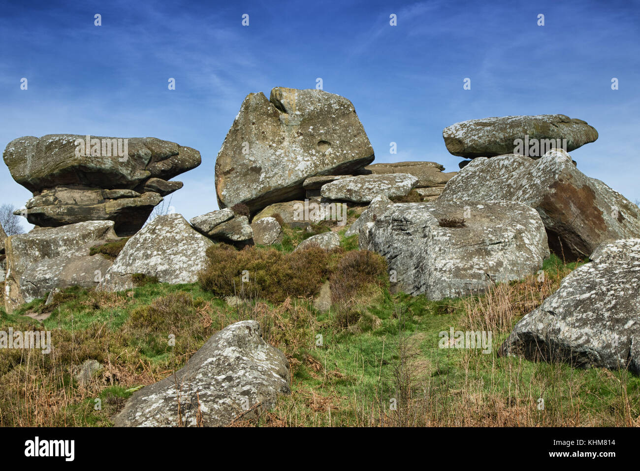 Brimham Rocks natural rock formations at Summerbridge,Harrogate,North ...