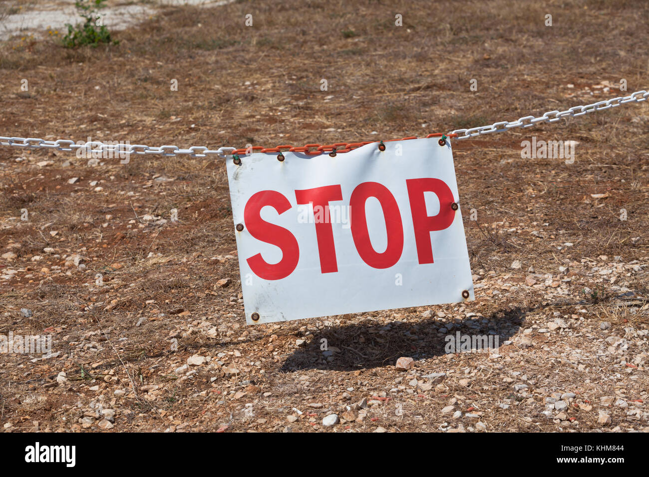 Stop sign restricting entry. Horizontal shot Stock Photo - Alamy