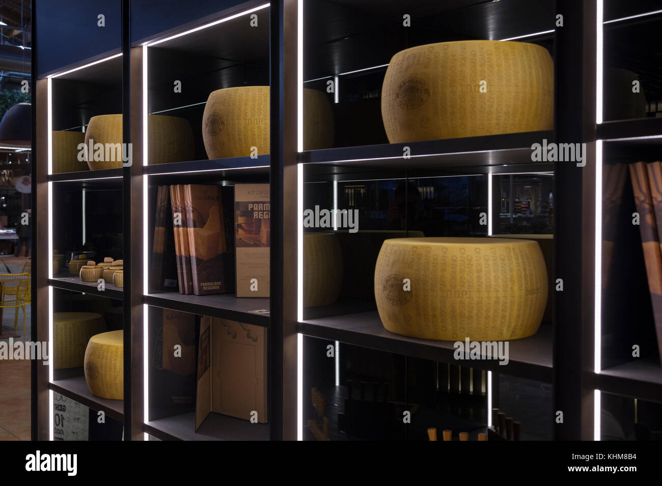 Fico Eataly world, Bologna Italy. Parmigiano Reggiano cheese official ...