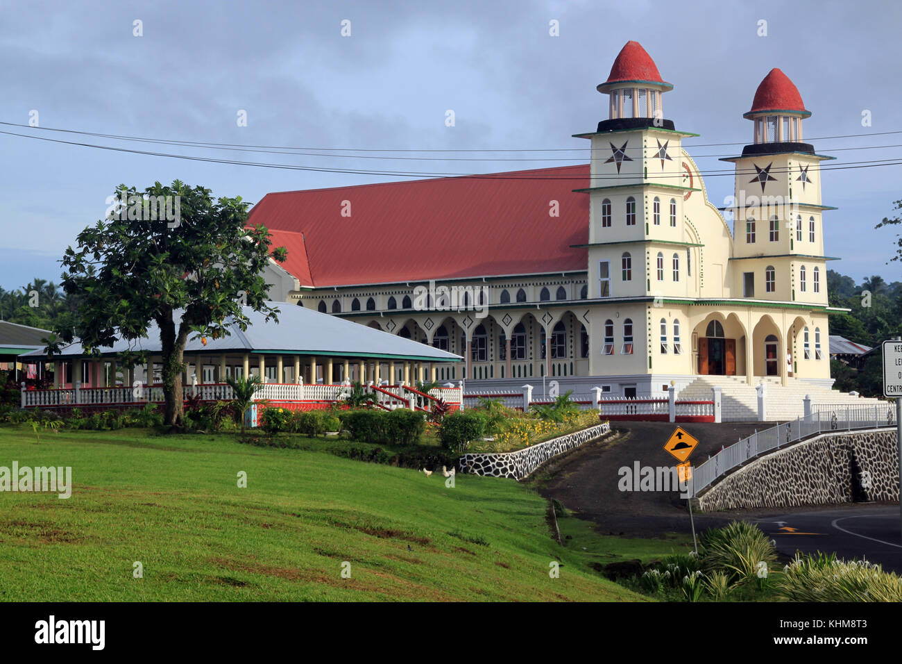 Big church near the road on Savaii island, Samoa Stock Photo - Alamy