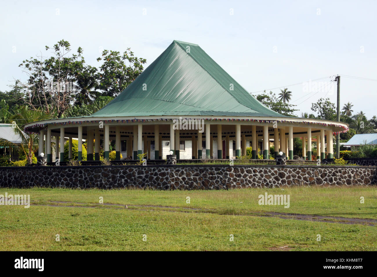 New big hut on Savaii island, Samoa Stock Photo - Alamy