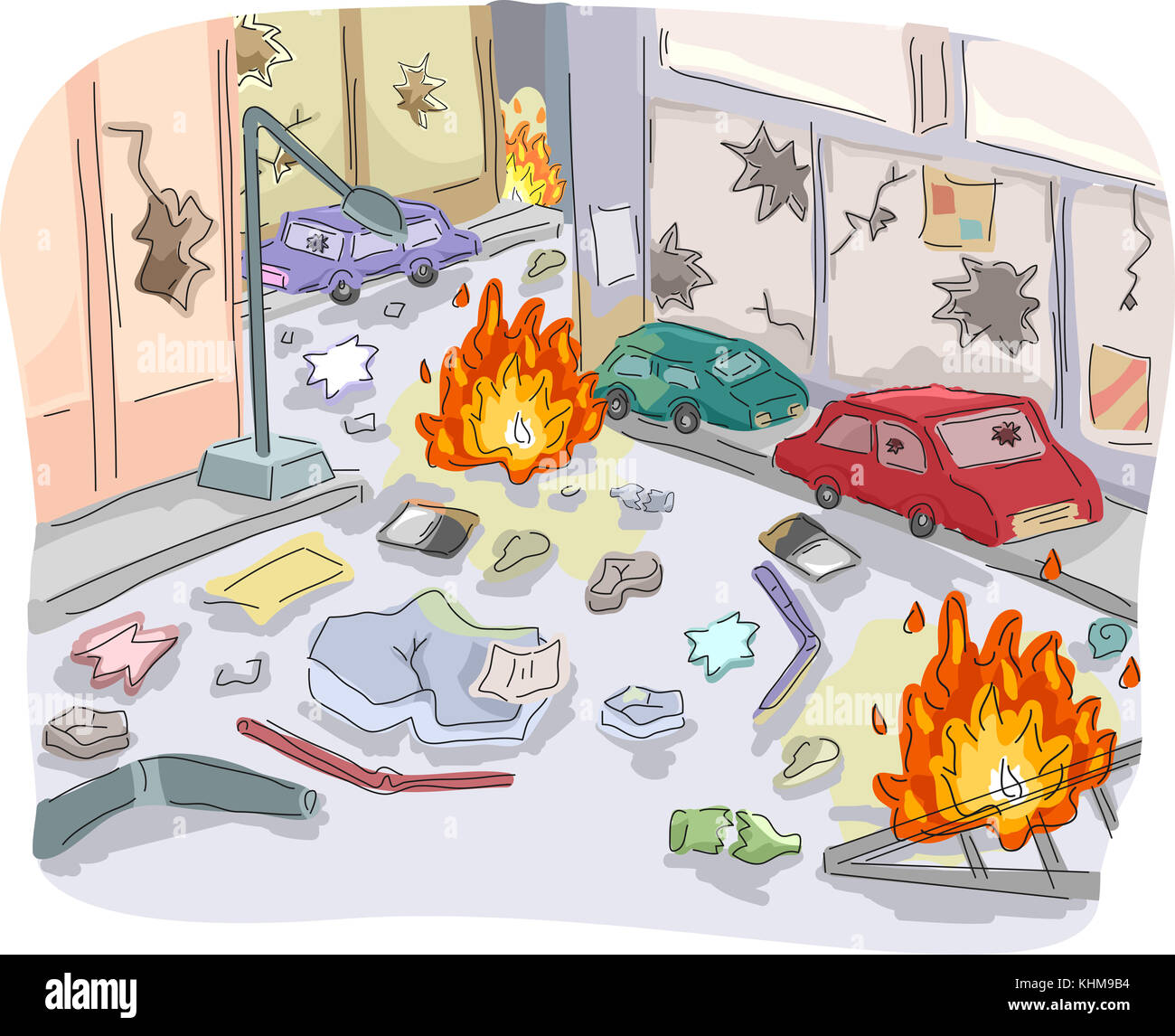 Editorial Illustration Featuring the Chaos and Devastation Left by a ...