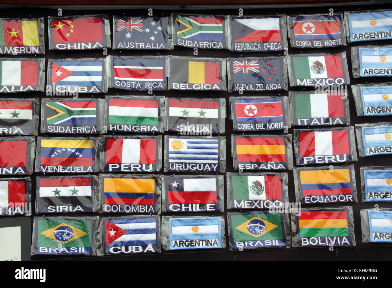 Mini flags on many contries of the world on the tall as a souvenirs ...