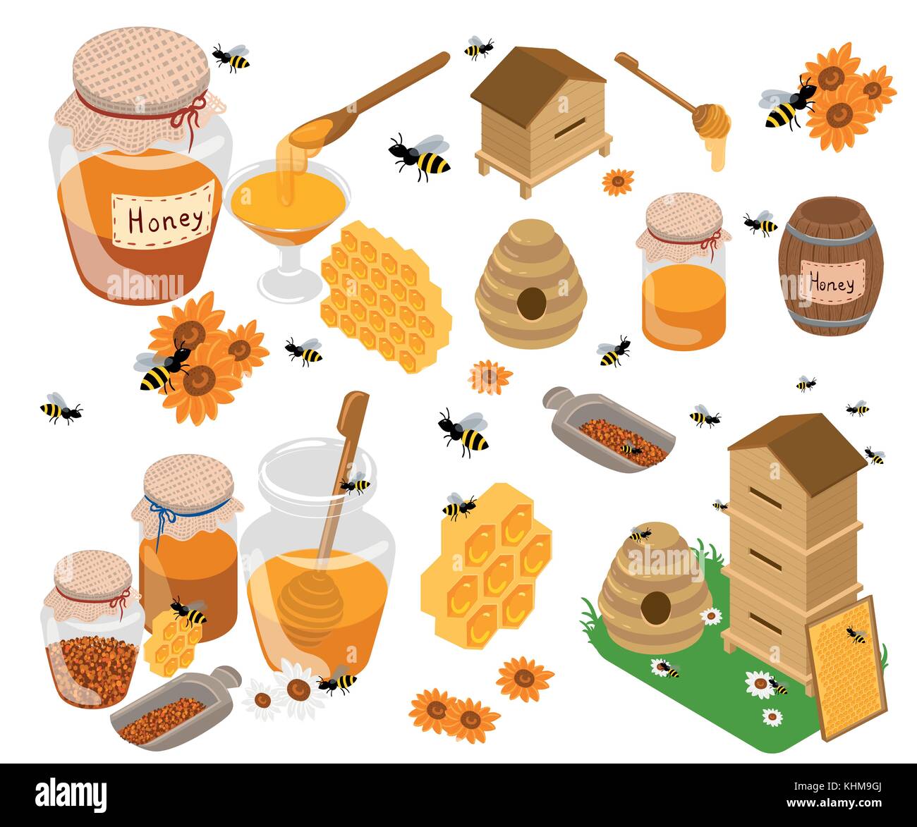 Honeycomb honey dipper on Stock Vector Images - Alamy