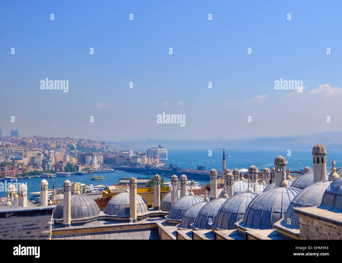 Panoramic view of Istanbul, Turkey. Istanbul through the domes and ...