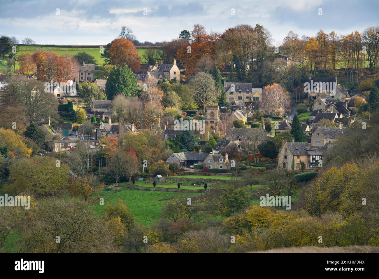 Snowshill village in late autumn. Snowshill, Cotswolds, Gloucestershire ...