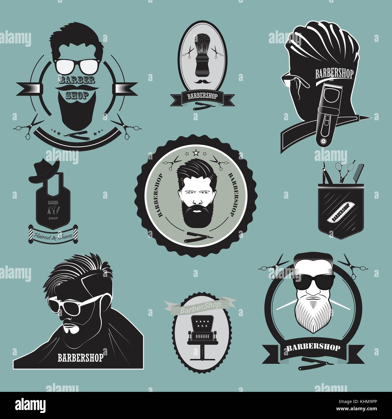 A set of hairdressing logos Stock Vector Image & Art - Alamy