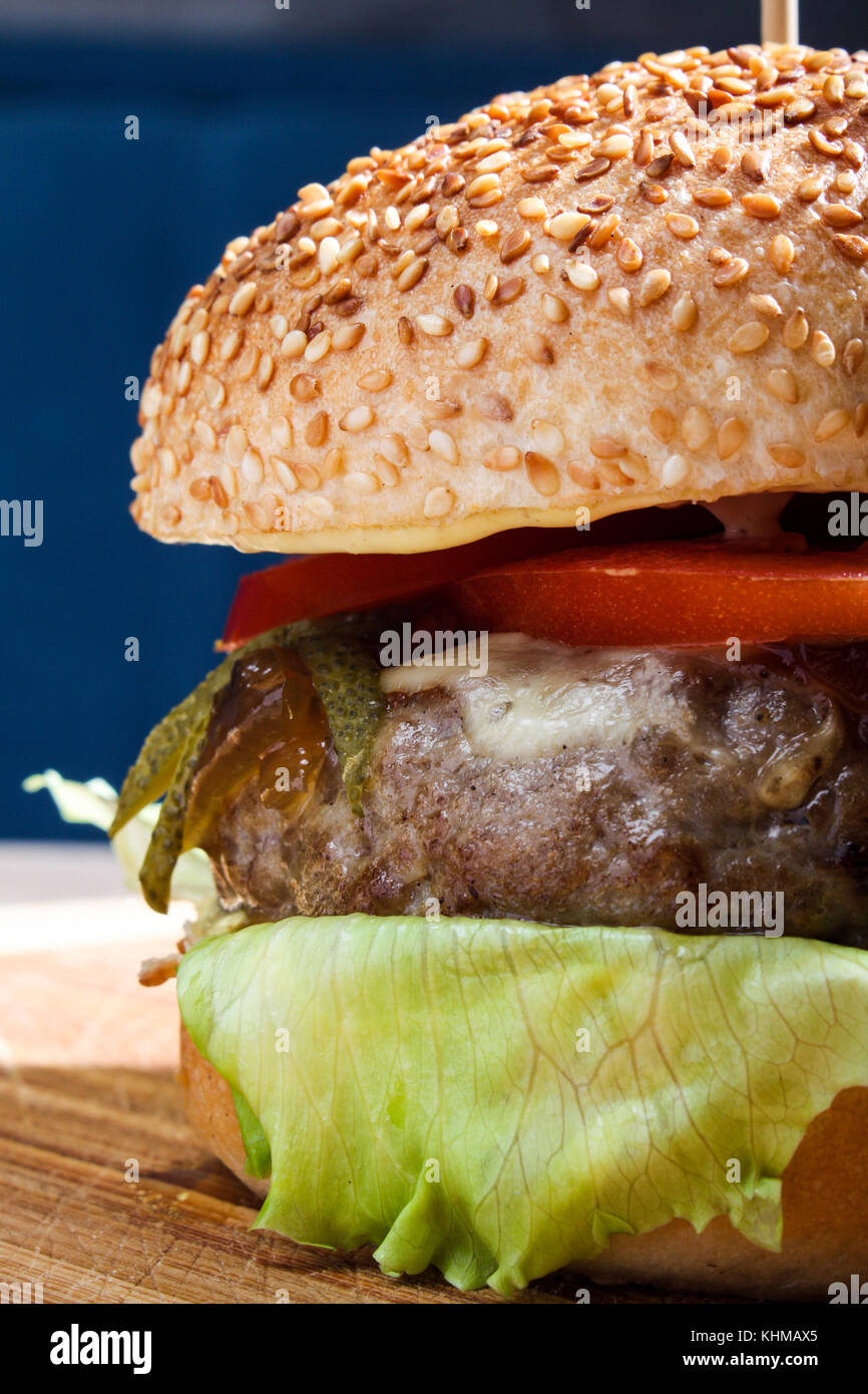 Nice fresh burger made from real beef meat prepared to be eaten Stock ...