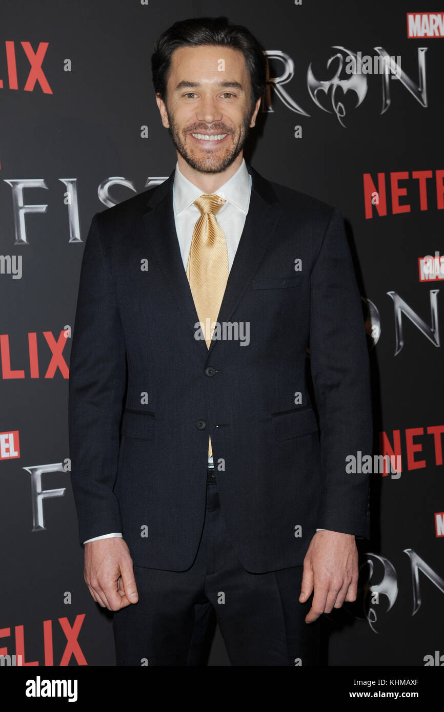 NEW YORK, NY - MARCH 15: Tom Pelphrey attends Marvel's 'Iron Fist' New ...