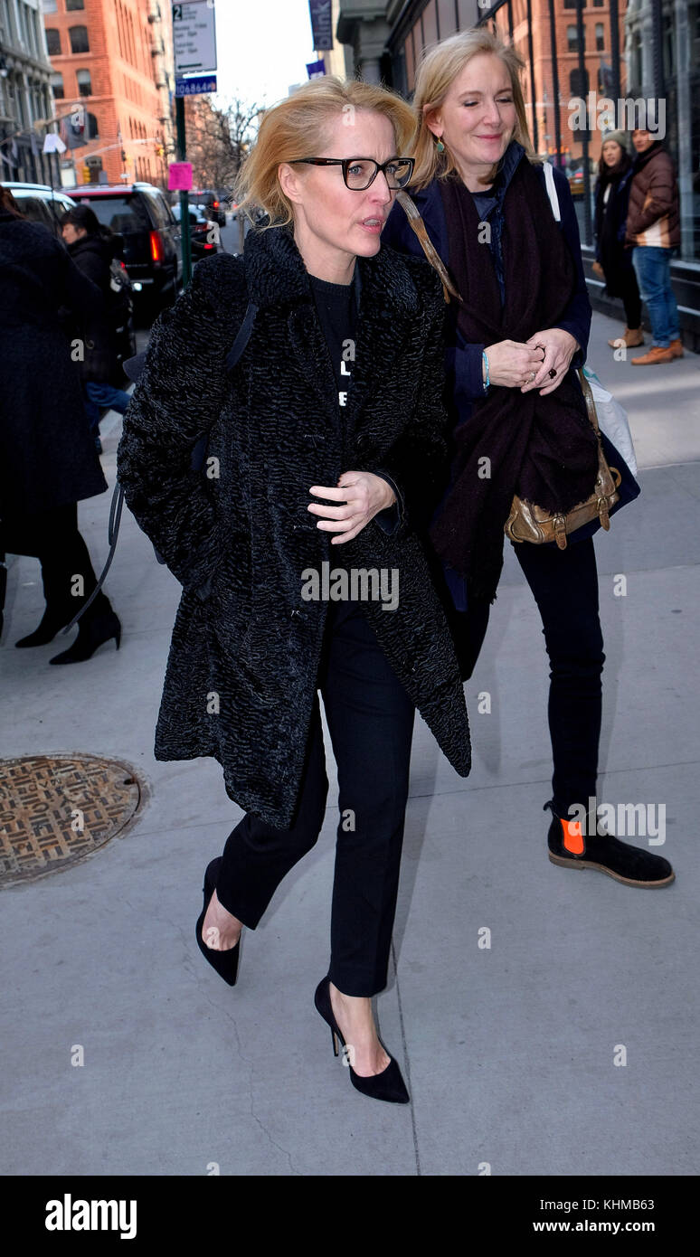 NEW YORK, NY - MARCH 13: Gillian Anderson made an appearance at AOL ...