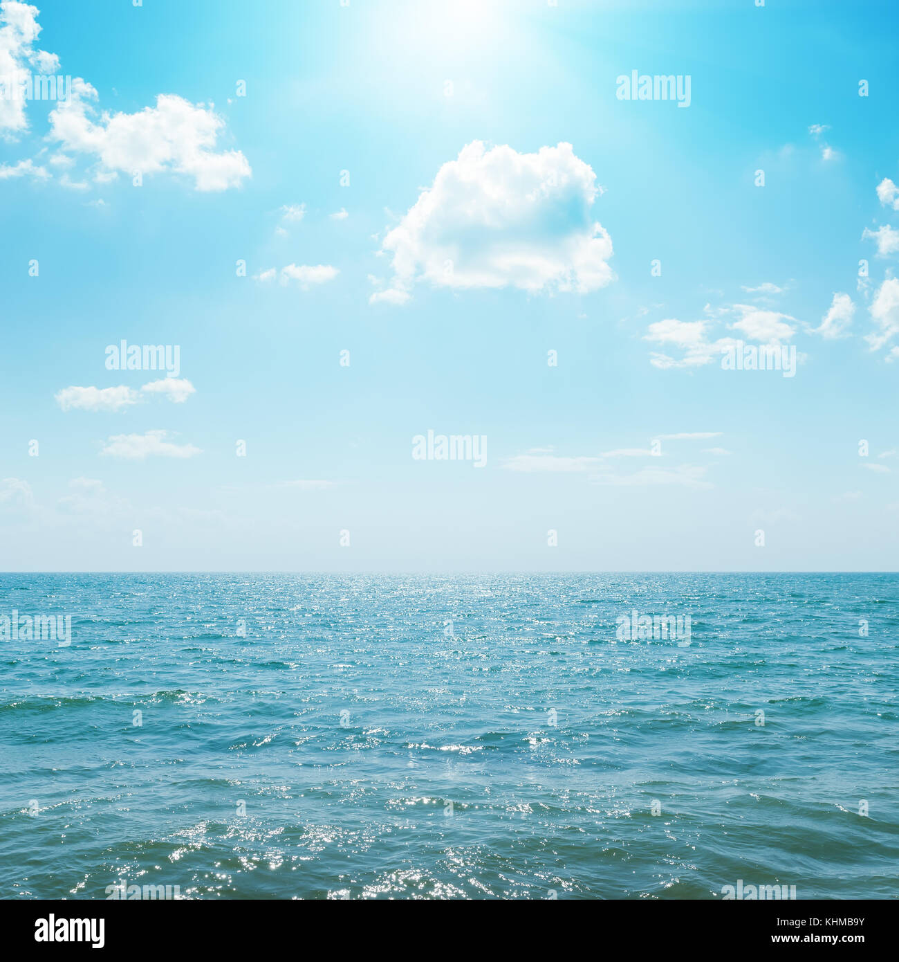 sunny day on seascape. sea, sky and sun Stock Photo - Alamy