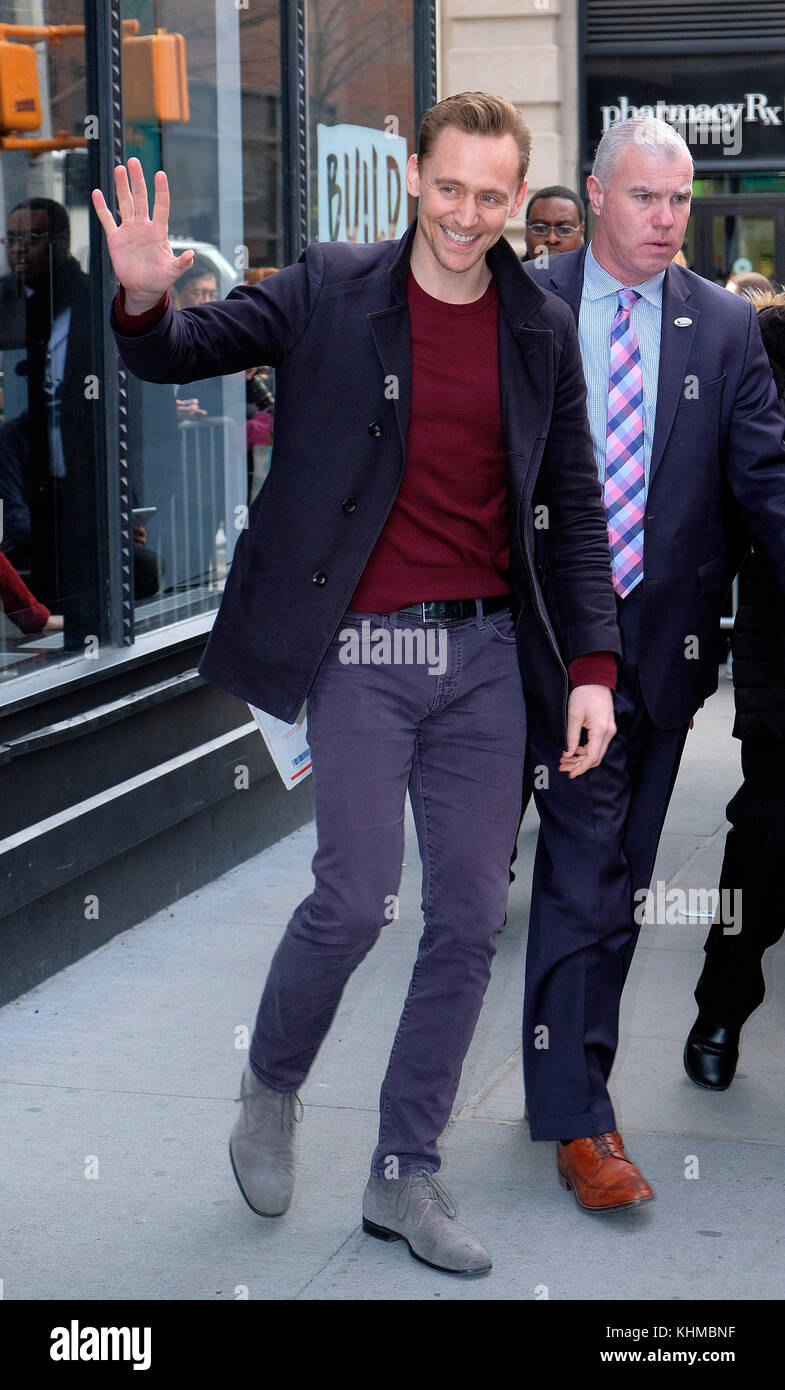 NEW YORK, NY - MARCH 01: Tom Hiddleston made an appearance at AOL ...