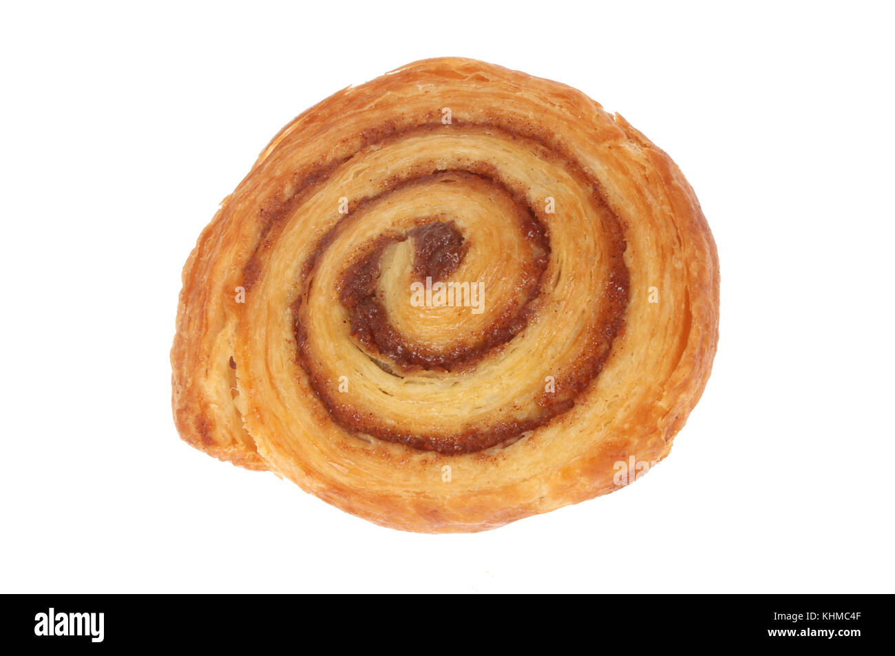Cinnamon swirl Danish pastry isolated against white Stock Photo - Alamy