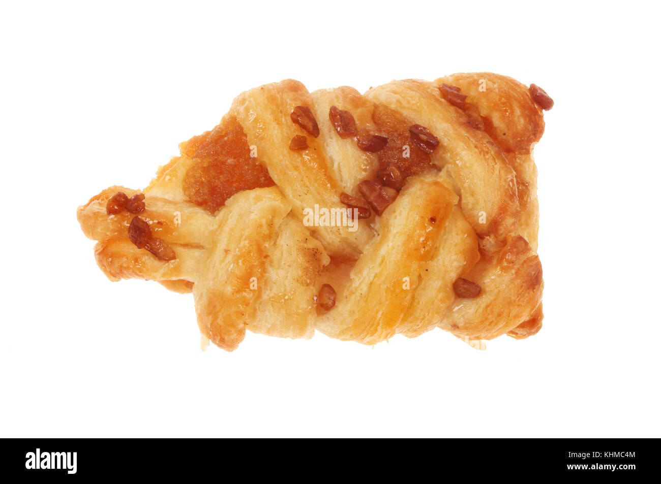 Pecan and maple syrup Danish pastry isolated against white Stock Photo ...