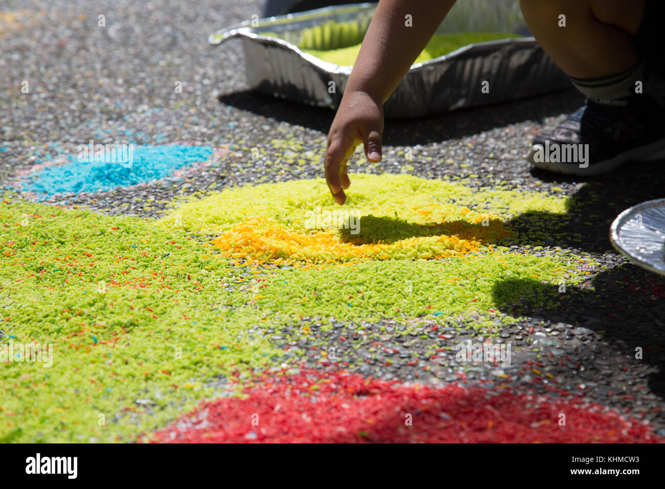 Fine motor skills development rice grains background Stock Photo - Alamy