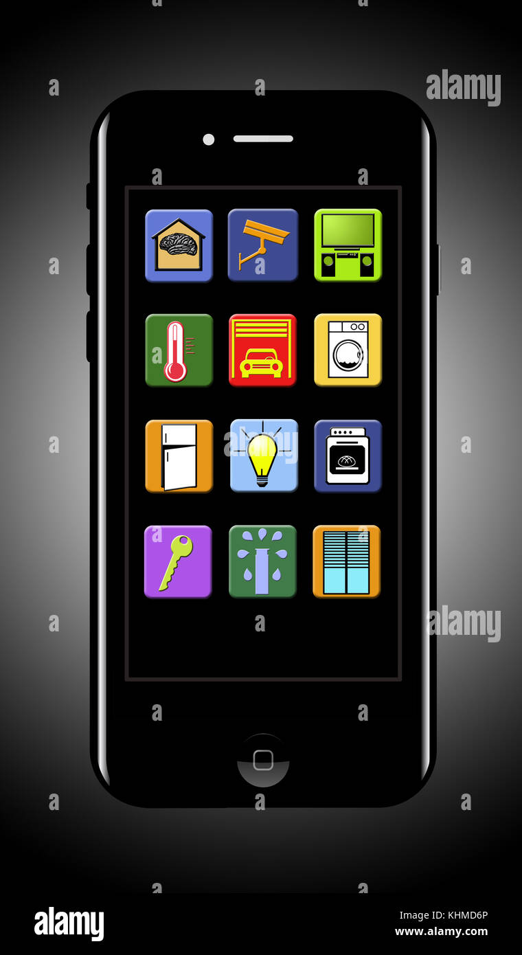 Smart Home phone app icons are shown here Stock Photo - Alamy