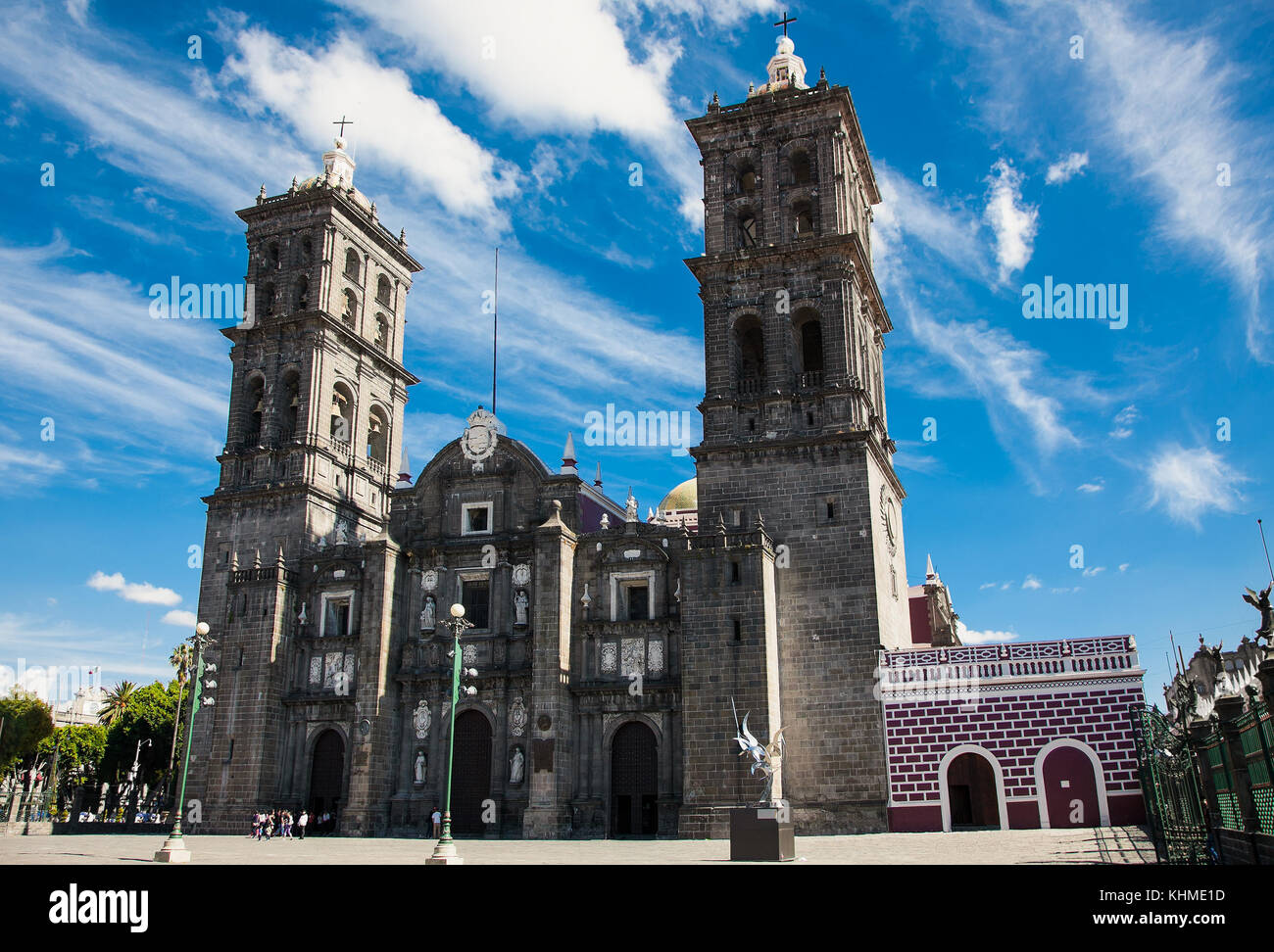 Puebla Cathedral in Mexico. It is a Roman Catholic colonial cathedral ...
