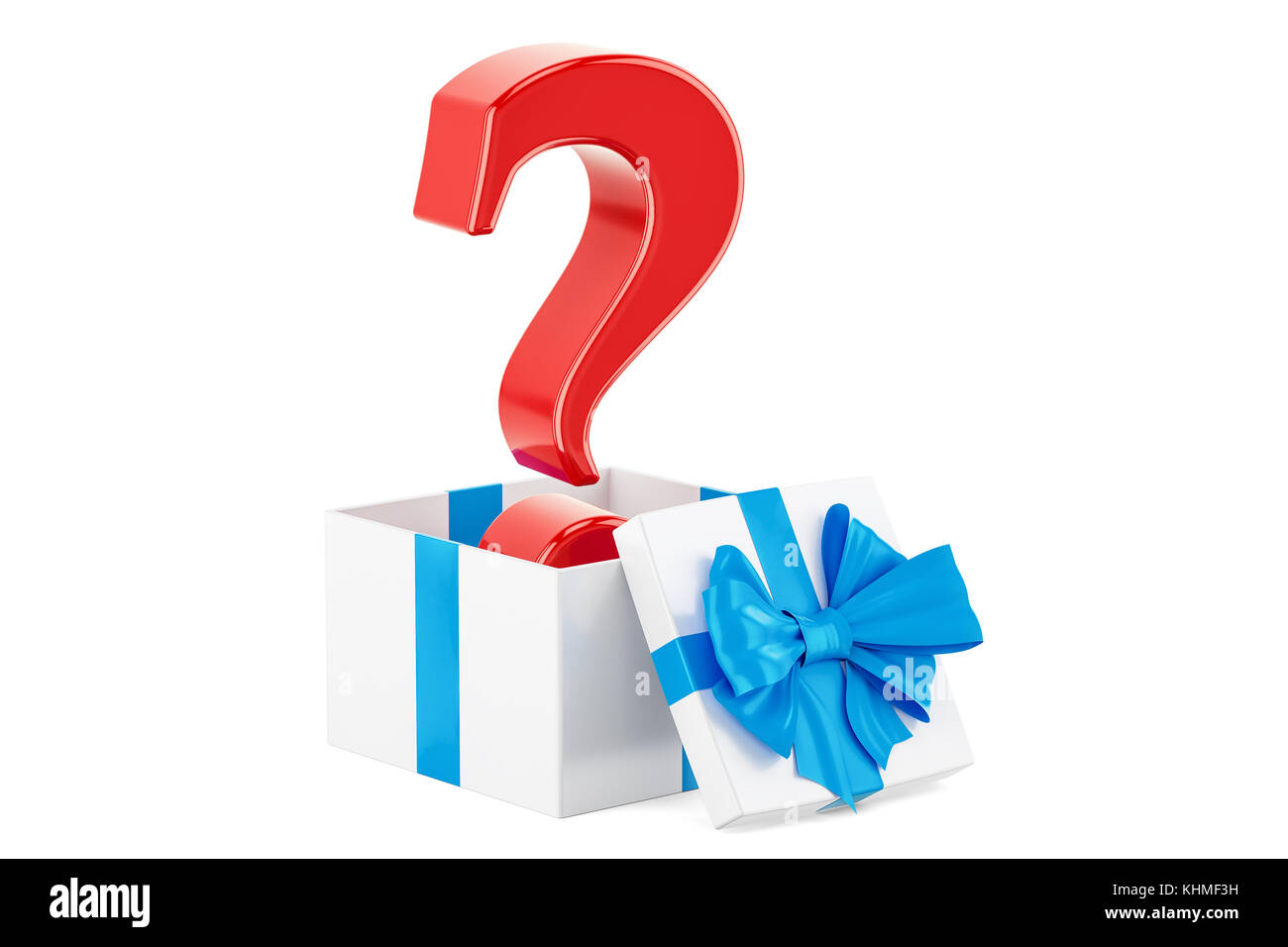 Question mark inside gift box, What to gift concept. 3D rendering ...