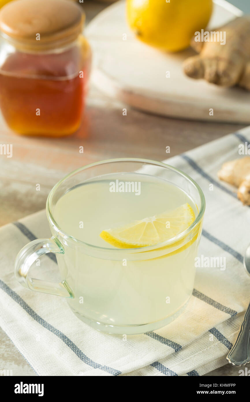 Healthy Homemade Lemon Ginger Tea with Organic Honey Stock Photo - Alamy