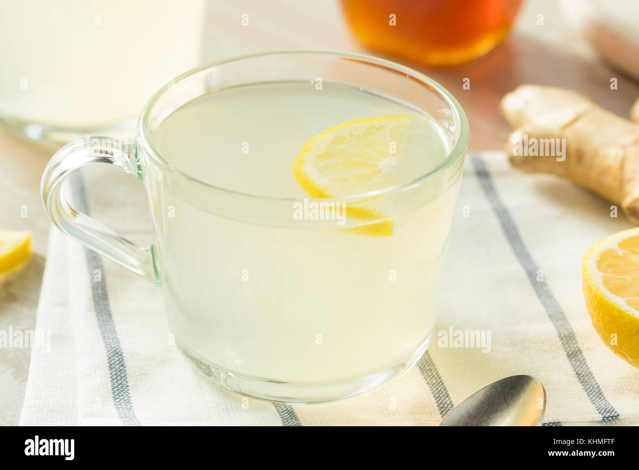 Healthy Homemade Lemon Ginger Tea with Organic Honey Stock Photo - Alamy