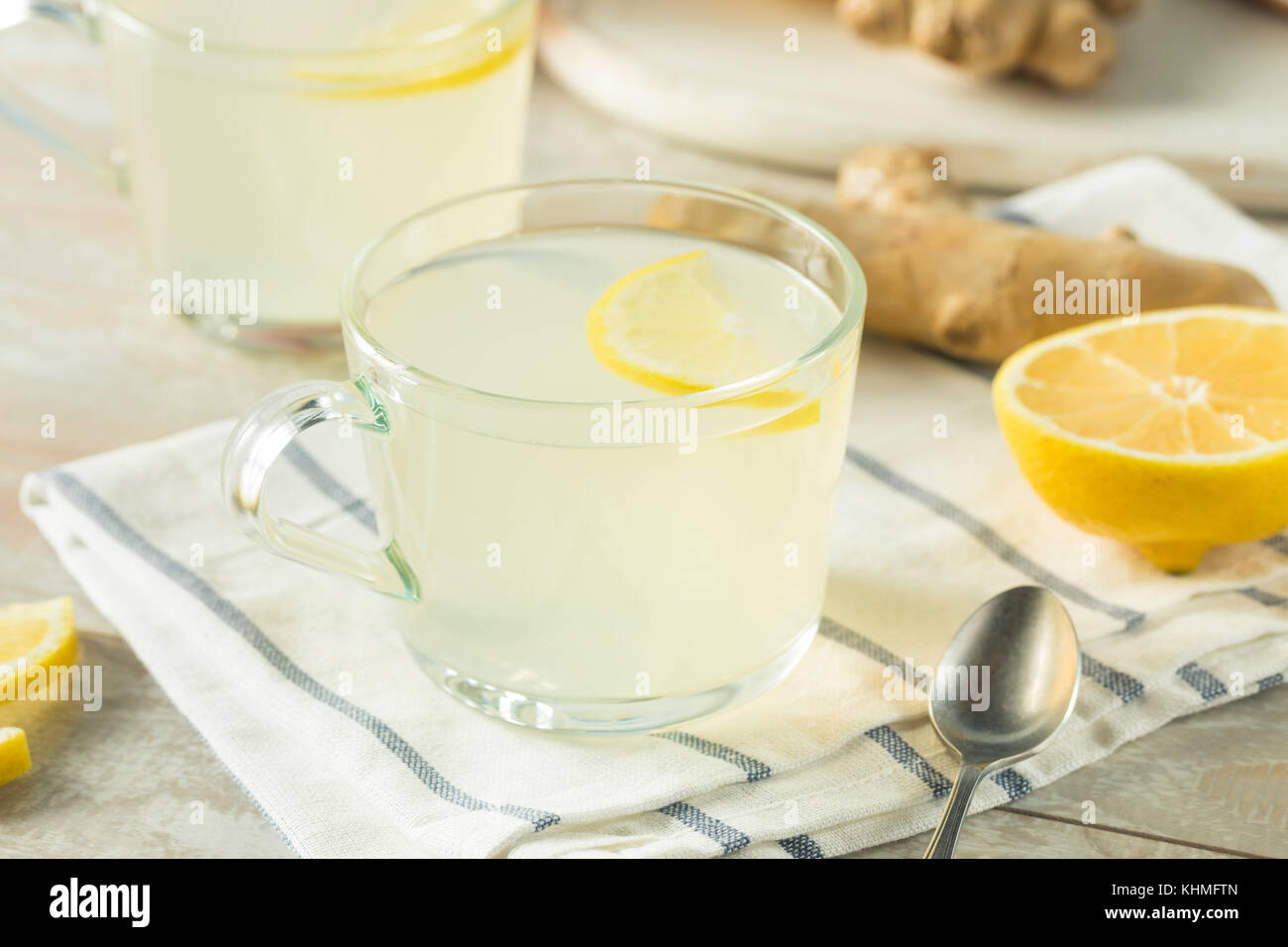 Healthy Homemade Lemon Ginger Tea with Organic Honey Stock Photo - Alamy