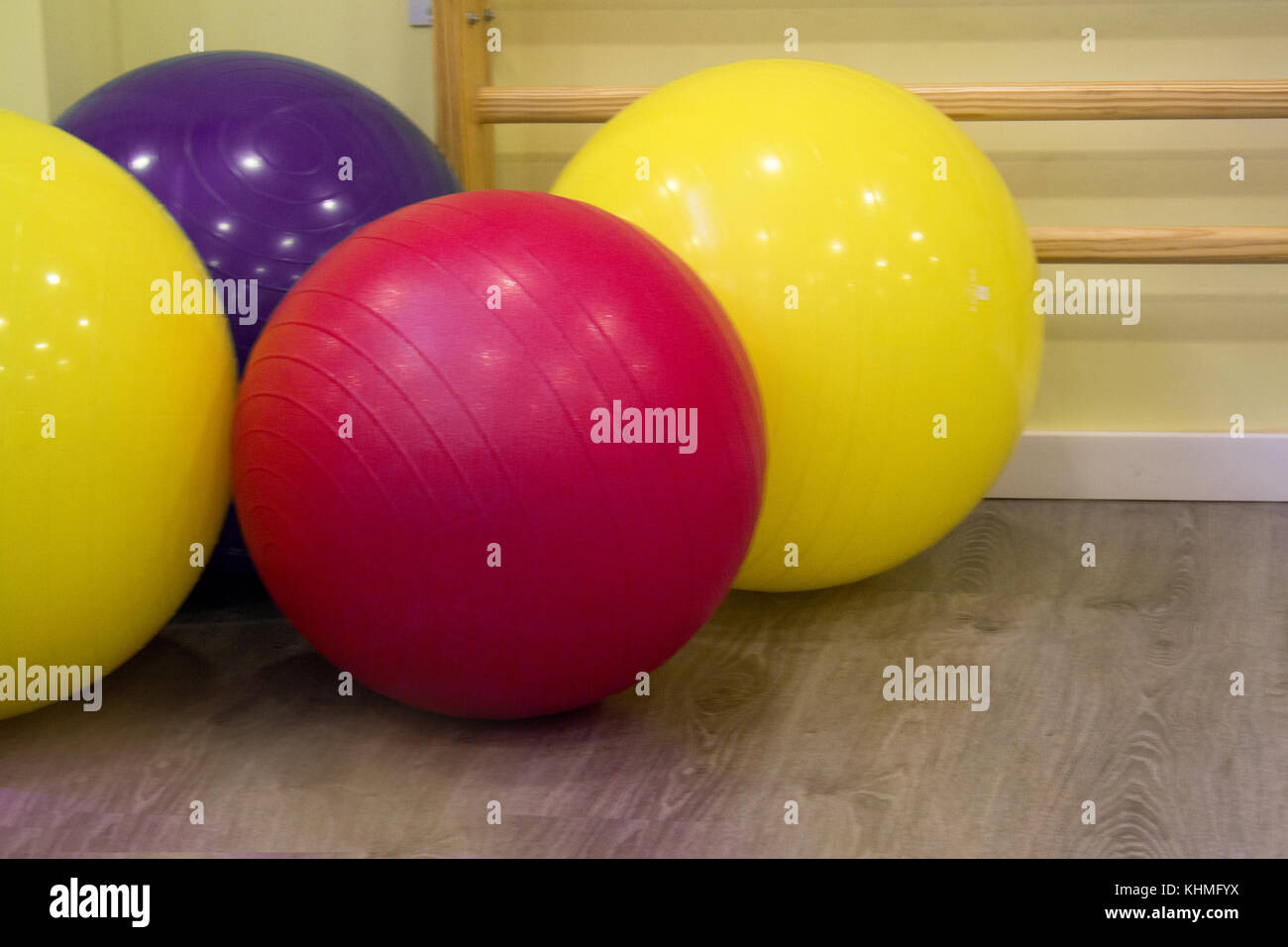 Colored balls for gymnastics and pilates classes Stock Photo - Alamy