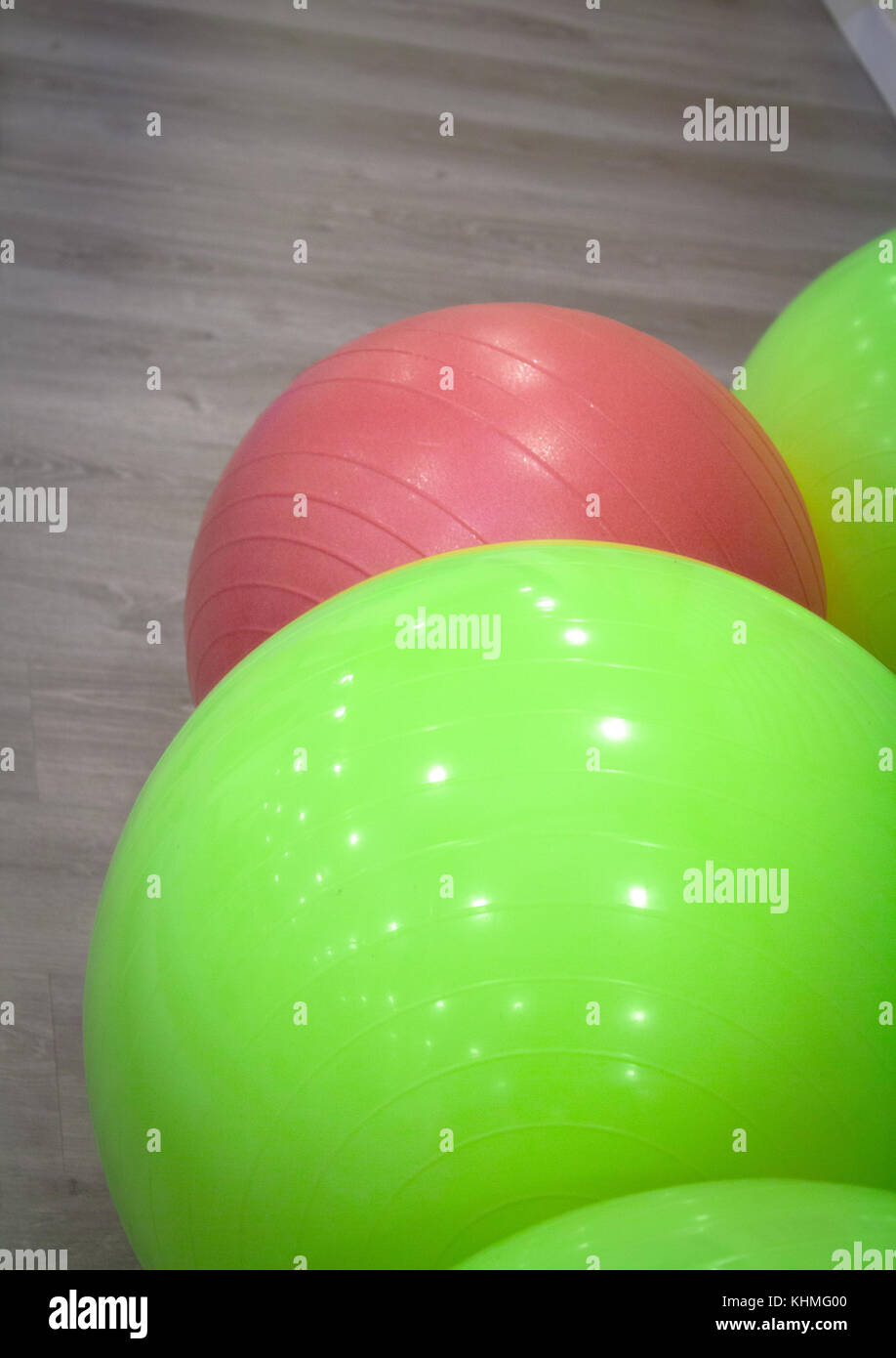 Colored balls for gymnastics and pilates classes Stock Photo - Alamy