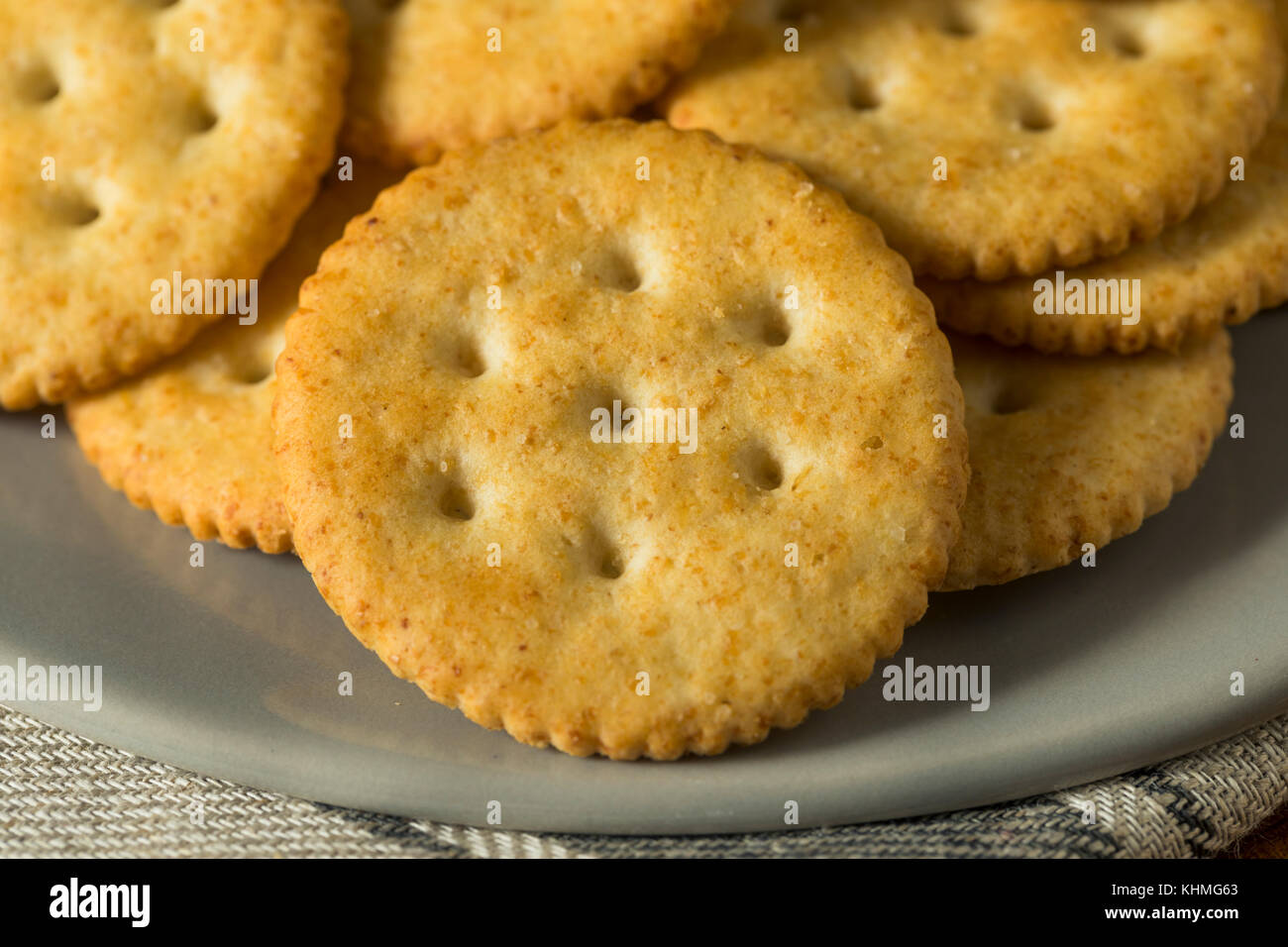 Salted round cracker hi-res stock photography and images - Alamy