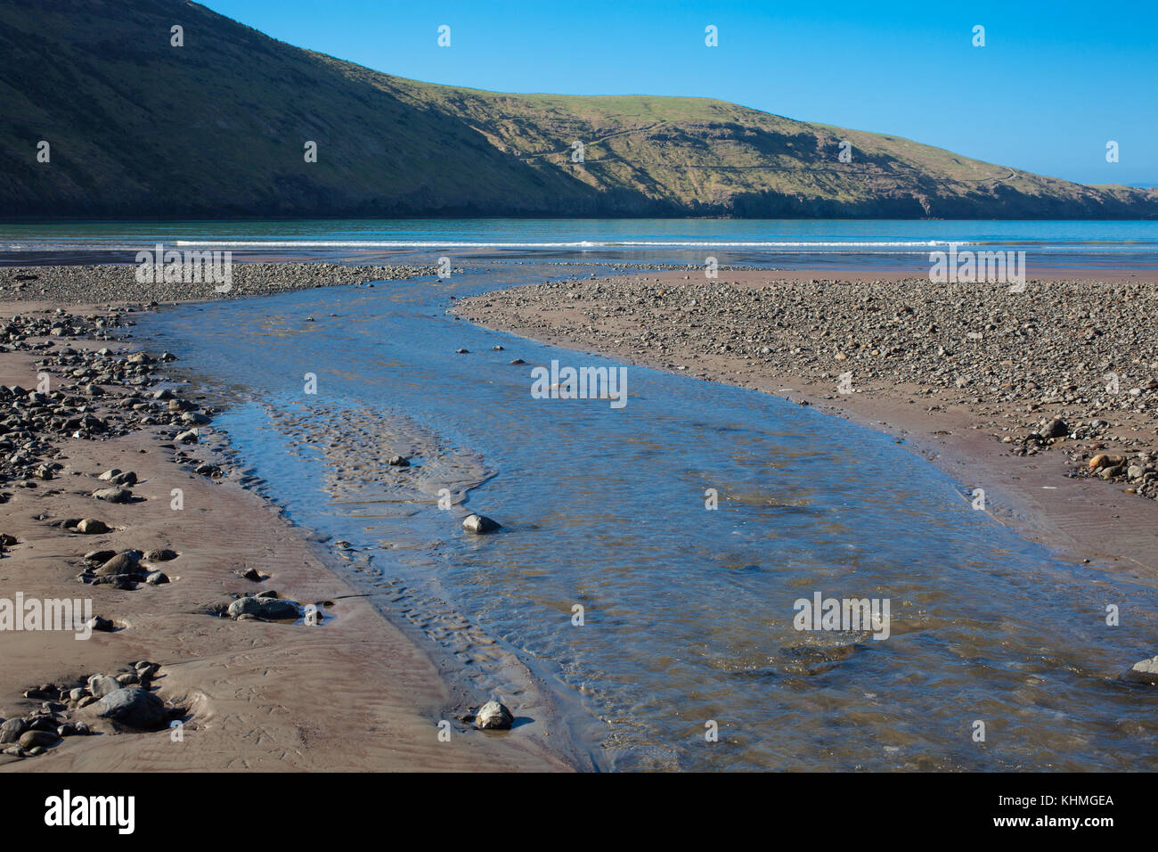 Sights along the beach in a secluded Bay, South Island, New Zealand ...