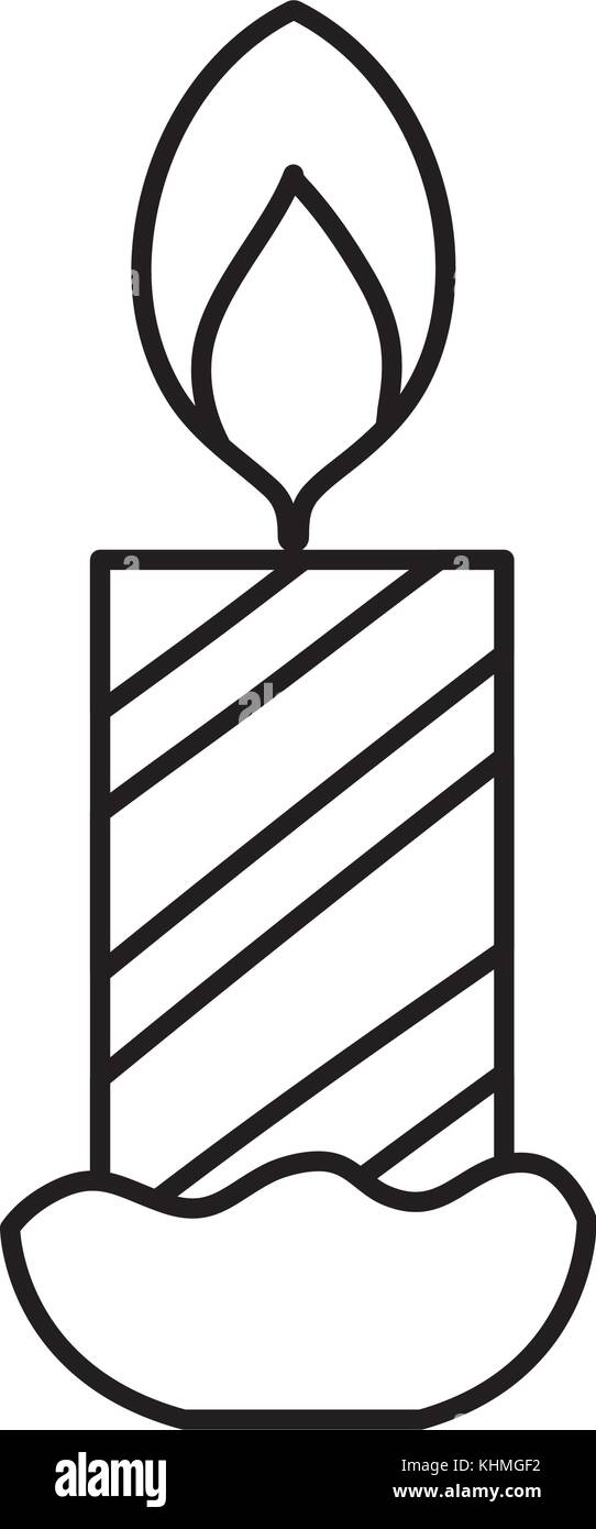 line candle fire celebration decoration design vector illustration ...