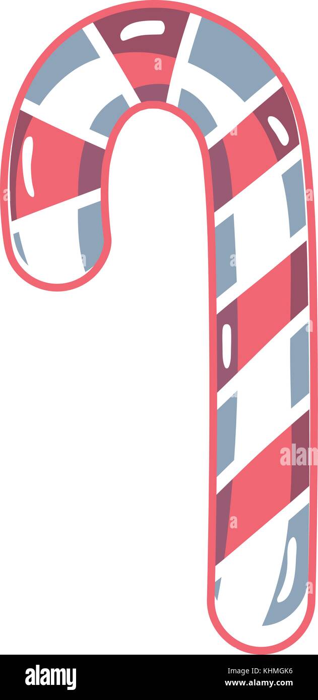 sweet walking stick christmas decoration vector illustration Stock ...